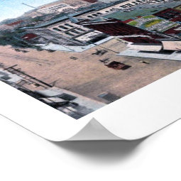 Downtown, Cedar Rapids, Iowa 1913 Vintage Poster | Zazzle