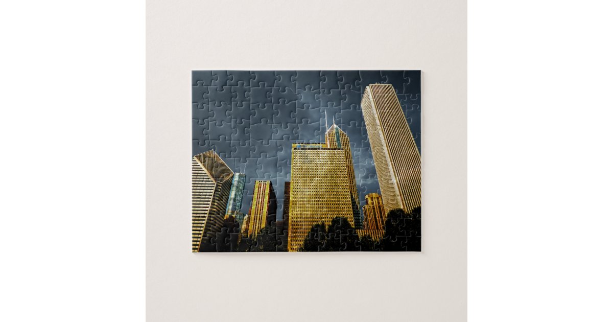 Downtown Chicago Illinois Skyline Jigsaw Puzzle | Zazzle