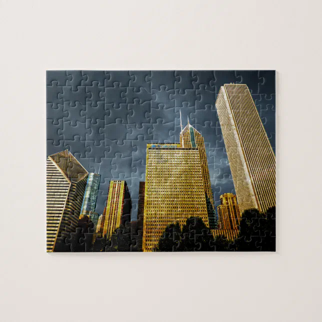 Downtown Chicago Illinois Skyline Jigsaw Puzzle | Zazzle