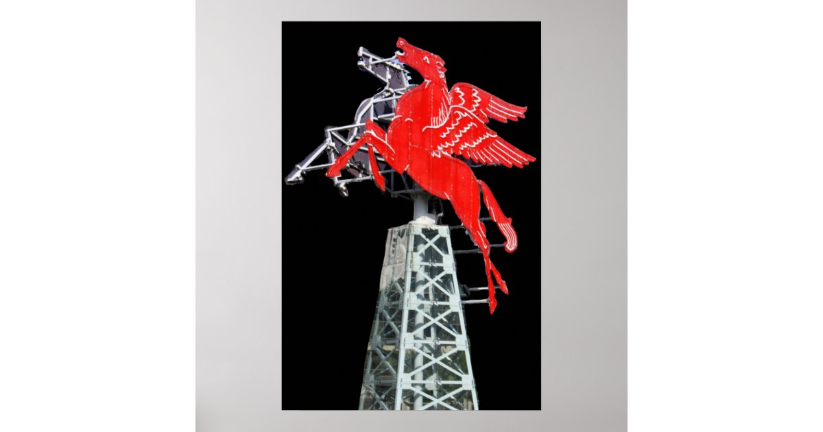 Downtown Dallas Pegasus Neon sign | Zazzle