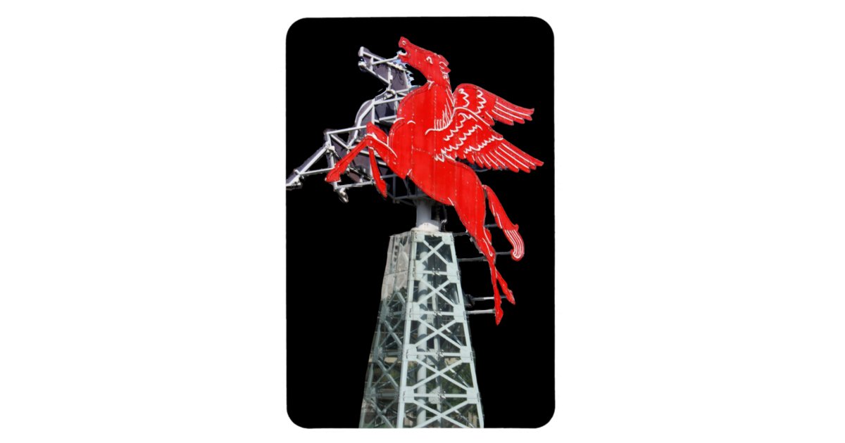 Downtown Dallas Pegasus Neon sign Magnet | Zazzle