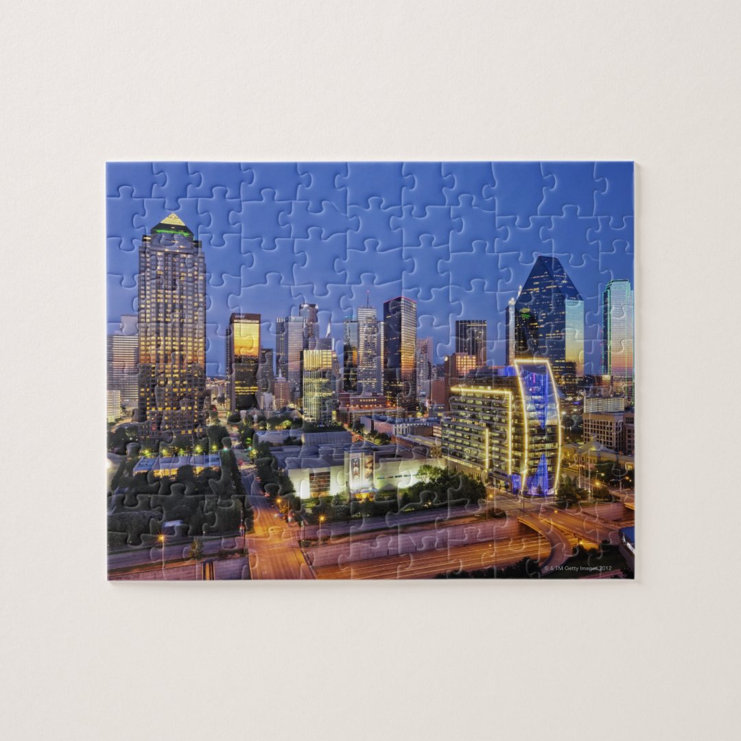 downtown dallas skyline jigsaw puzzle | Zazzle