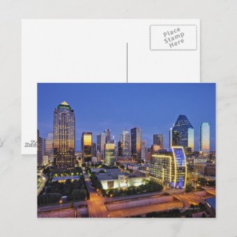 downtown dallas skyline postcard | Zazzle