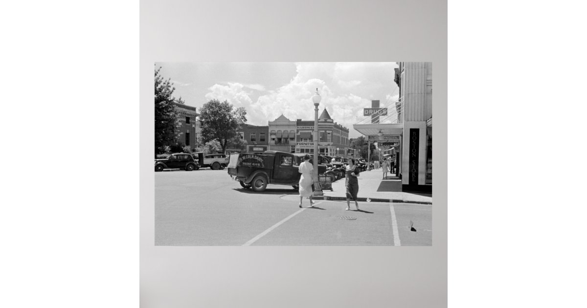 Downtown Fayetteville, Arkansas, 1930s Poster | Zazzle