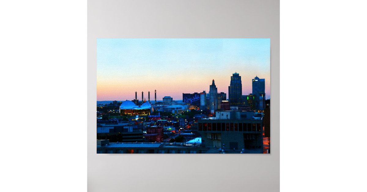 Downtown Kansas City at Sunset Poster | Zazzle