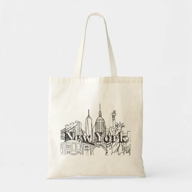 Downtown NYE New York Vacation Souvenirs NYC Gift Tote Bag | Zazzle