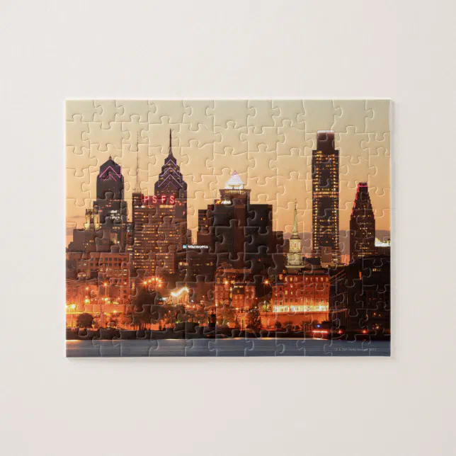 Downtown Philadelphia, Pennsylvania at sunset Jigsaw Puzzle | Zazzle