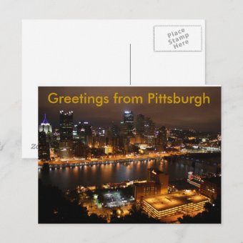 Downtown Pittsburgh, Greetings from Pittsburgh Postcard | Zazzle