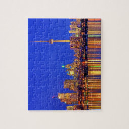 Downtown Toronto skyline at night Jigsaw Puzzle | Zazzle