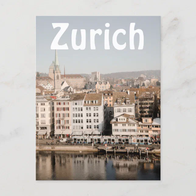 Downtown Zurich from Above Aerial Rail Aesthetic Postcard | Zazzle