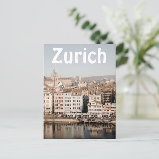 Downtown Zurich from Above Aerial Rail Aesthetic Postcard | Zazzle