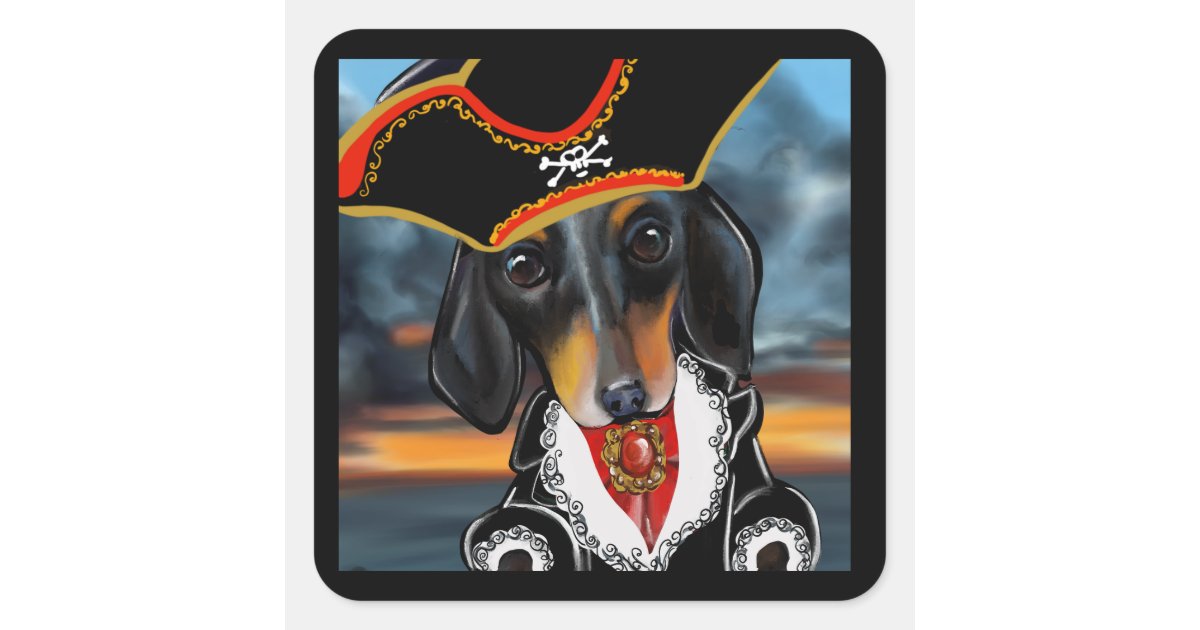 DOXIE SQUARE STICKER | Zazzle
