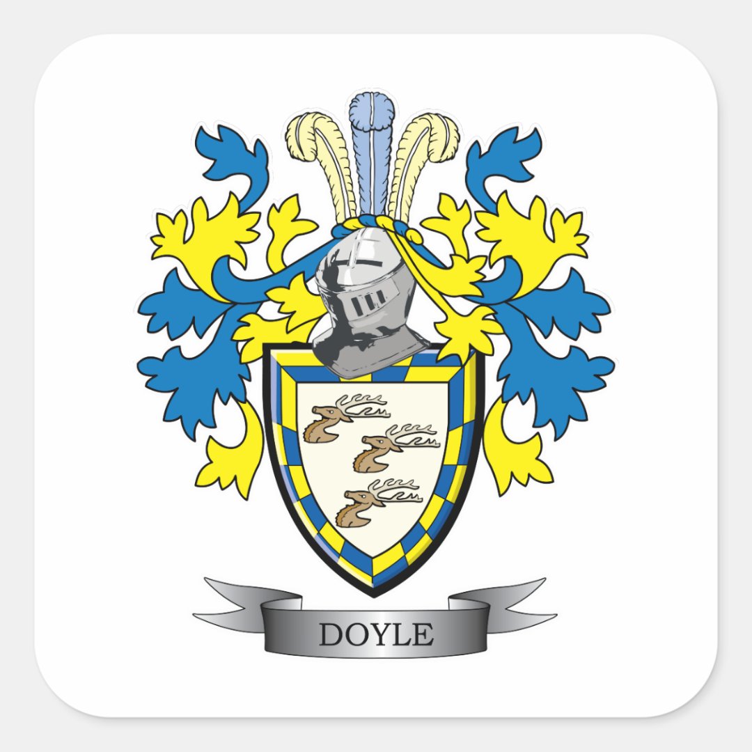 Doyle Coat of Arms Square Sticker | Zazzle