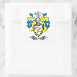 Doyle Coat of Arms Square Sticker | Zazzle