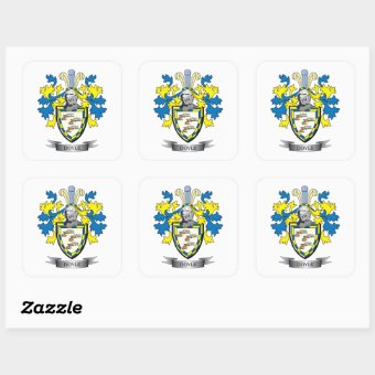 Doyle Coat of Arms Square Sticker | Zazzle