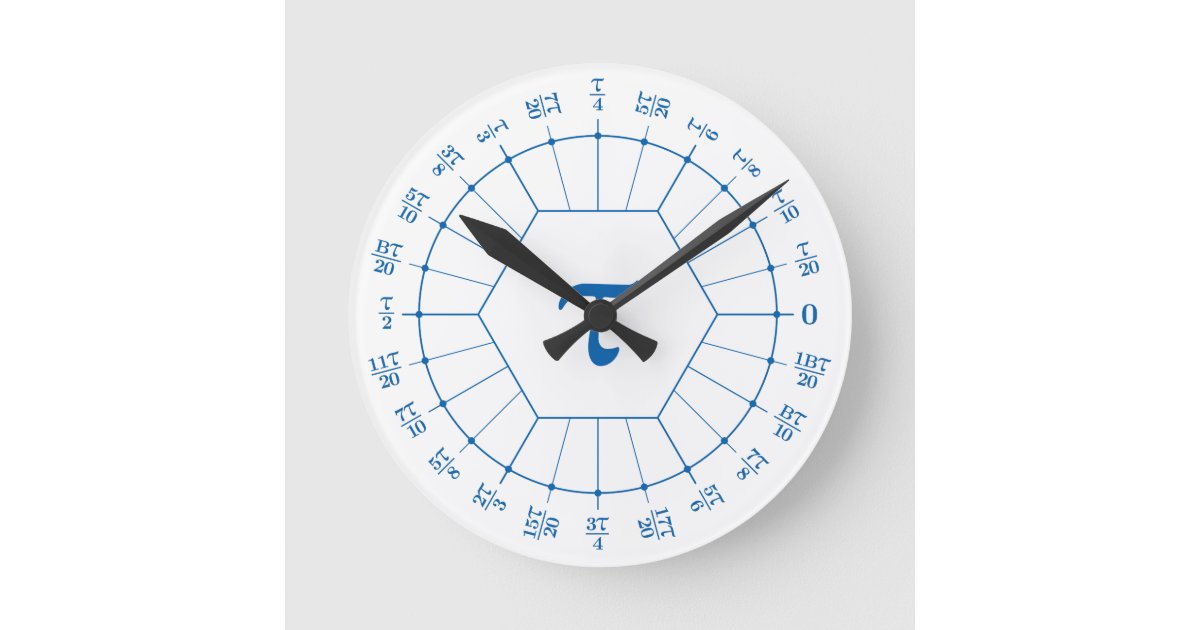 Dozenal tau unit circle clock | Zazzle