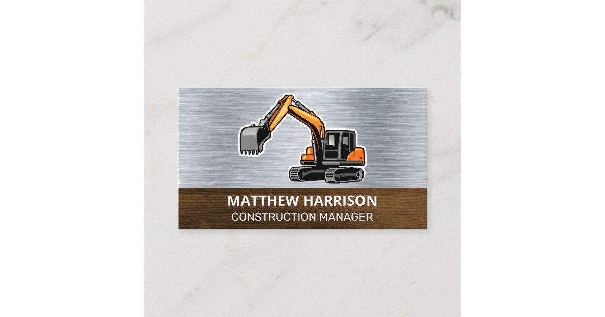 Dozer Vehicle | Metal Wood Business Card | Zazzle