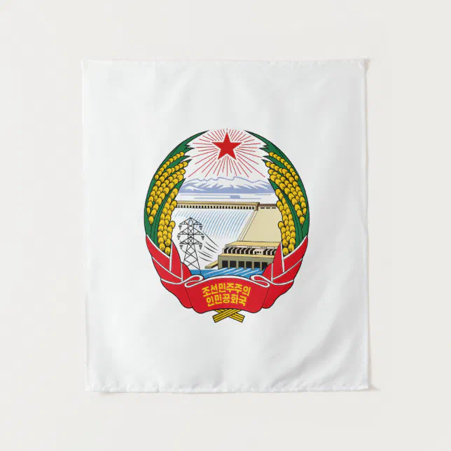 DPRK North Korea Emblem Juche Socialist Communist Tapestry | Zazzle