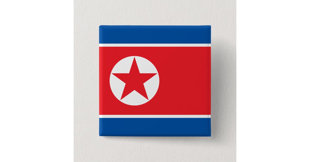 DPRK North Korea Flag Juche Socialist Communist Button | Zazzle