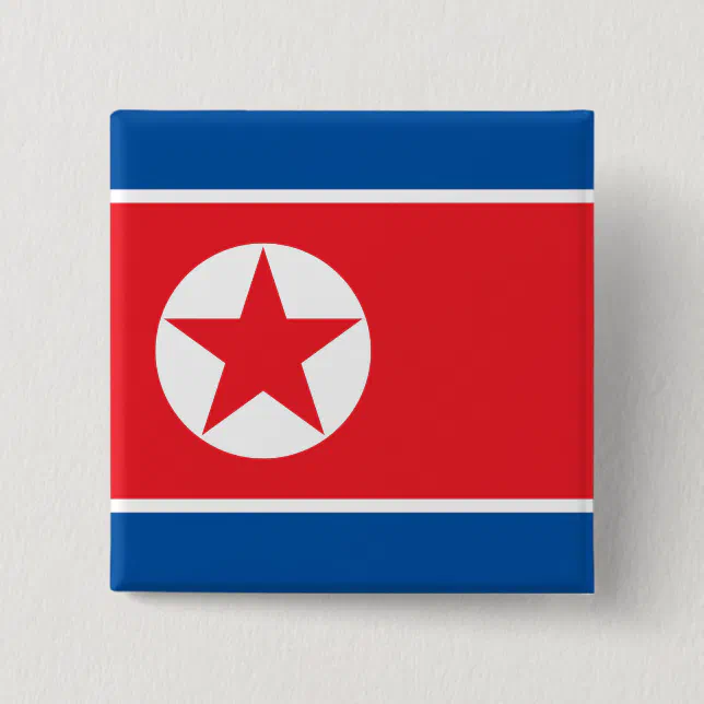 DPRK North Korea Flag Juche Socialist Communist Button | Zazzle