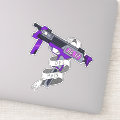 DPS Main Gamer Purple Cartoon Machine Gun Sticker | Zazzle
