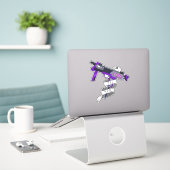 DPS Main Gamer Purple Cartoon Machine Gun Sticker | Zazzle