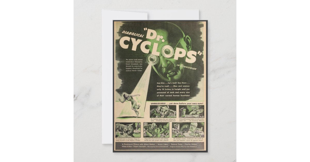 Dr. Cyclops Movie Poster Invitation | Zazzle