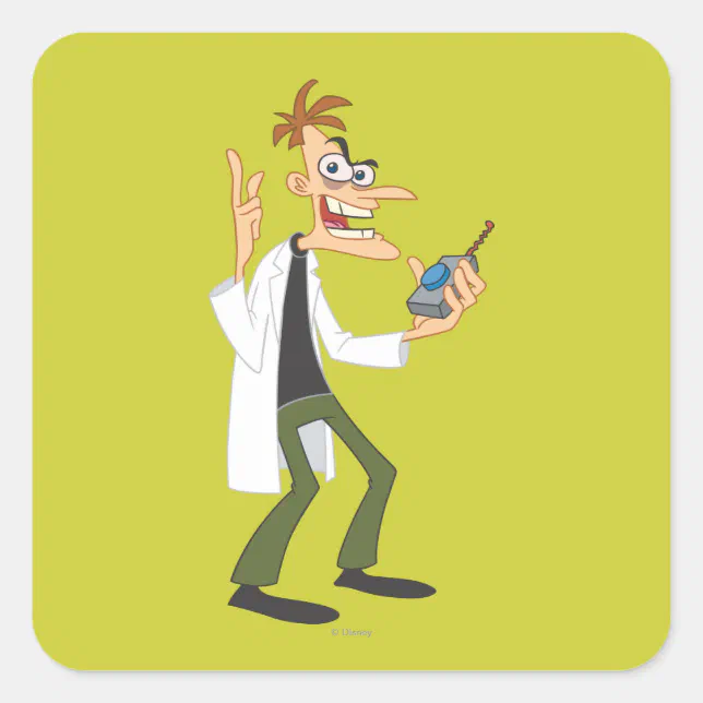 Dr. Heinz Doofenshmirtz 3 Square Sticker | Zazzle