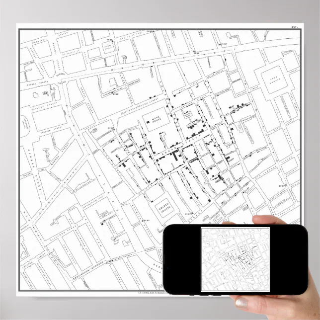 Dr. John Snow: Cholera Map of London, 1854 Poster | Zazzle