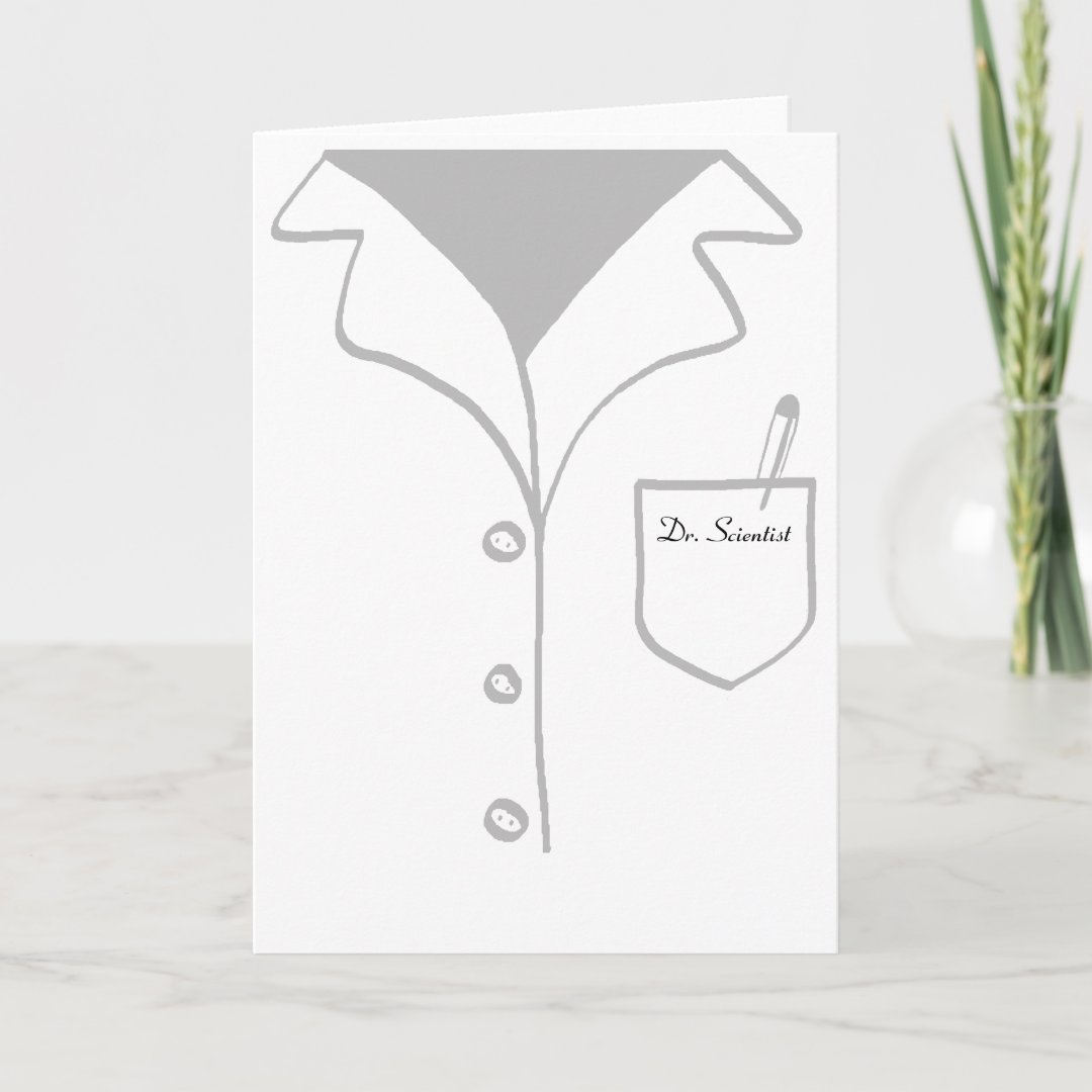Dr. Scientist lab coat card - customizable! | Zazzle
