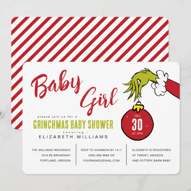Dr. Seuss | Baby Girl Grinch Baby Shower | Zazzle