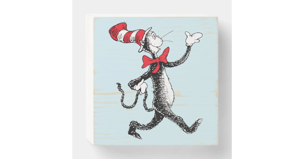 Dr. Seuss | Cat in the Hat Cat Walk Wooden Box Sign | Zazzle
