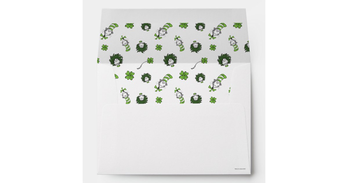 Dr. Seuss | Cat in the Hat Clover Pattern Envelope | Zazzle