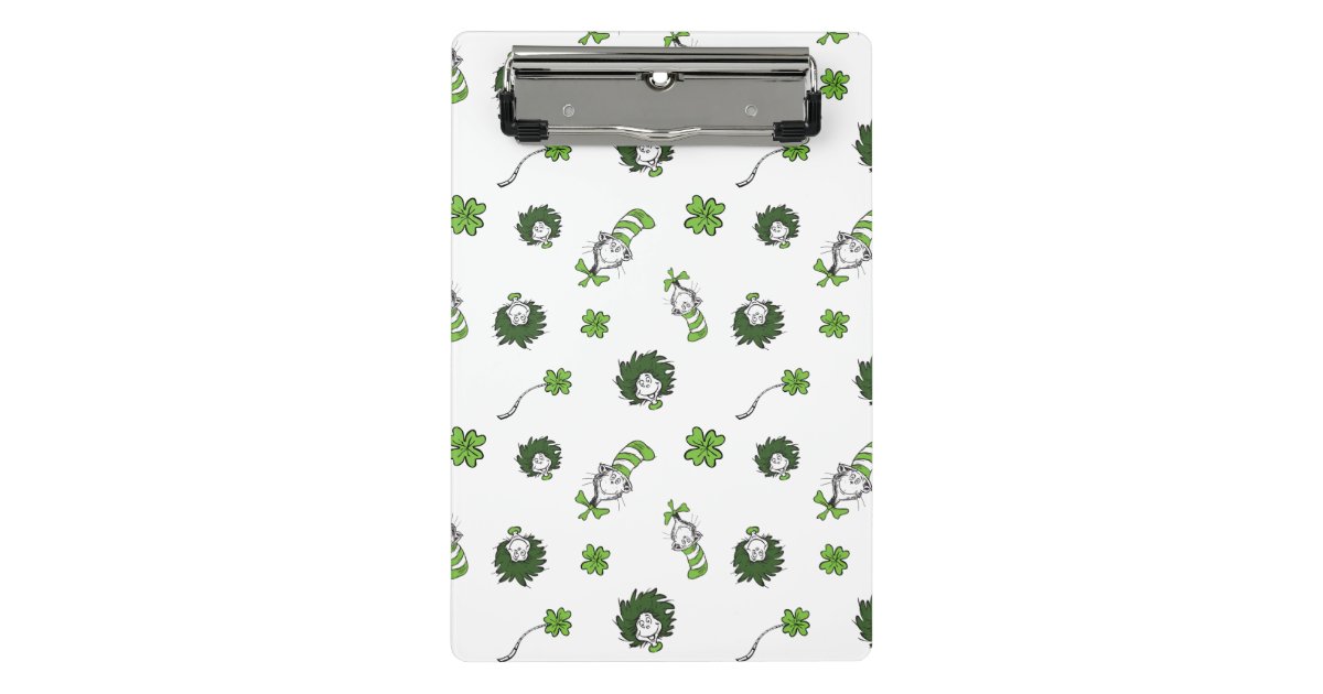 Dr. Seuss | Cat in the Hat Clover Pattern Mini Clipboard | Zazzle