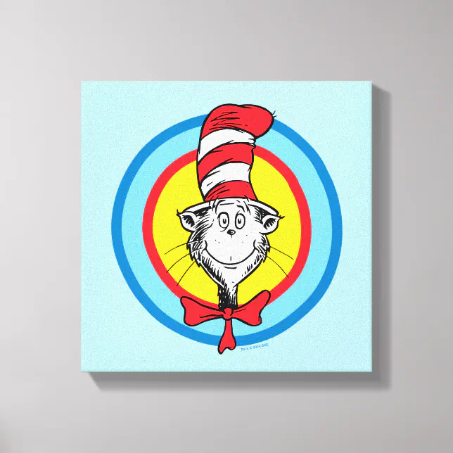 Dr. Seuss | Cat in the Hat Head Graphic Canvas Print | Zazzle