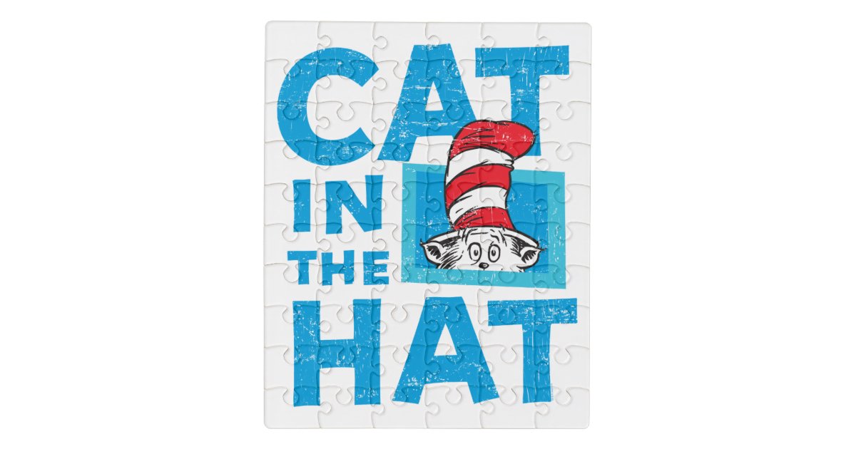 Dr. Seuss | Cat in the Hat Logo Jigsaw Puzzle | Zazzle