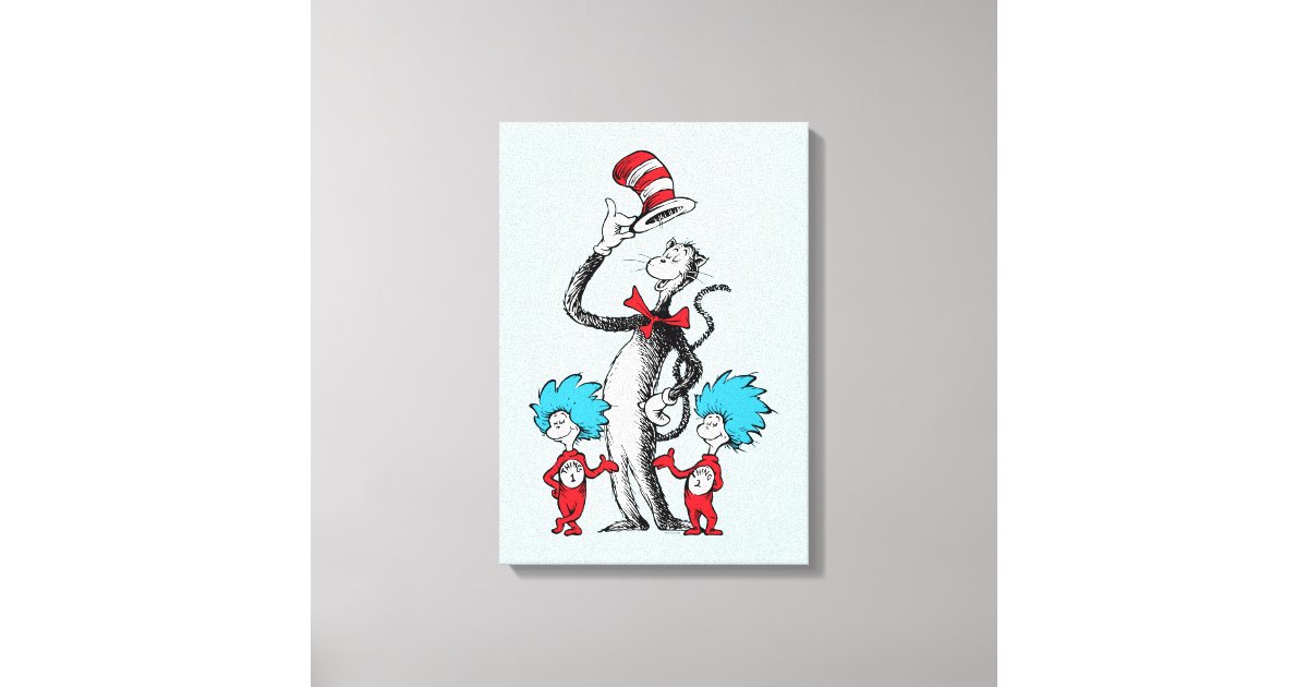 Dr. Seuss | Cat in the Hat, Thing One & Thing Two Canvas Print | Zazzle
