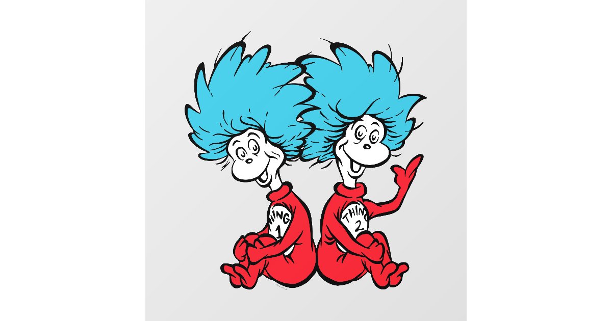 Dr. Seuss | Cat in the Hat Thing One & Thing Two Wall Decal | Zazzle