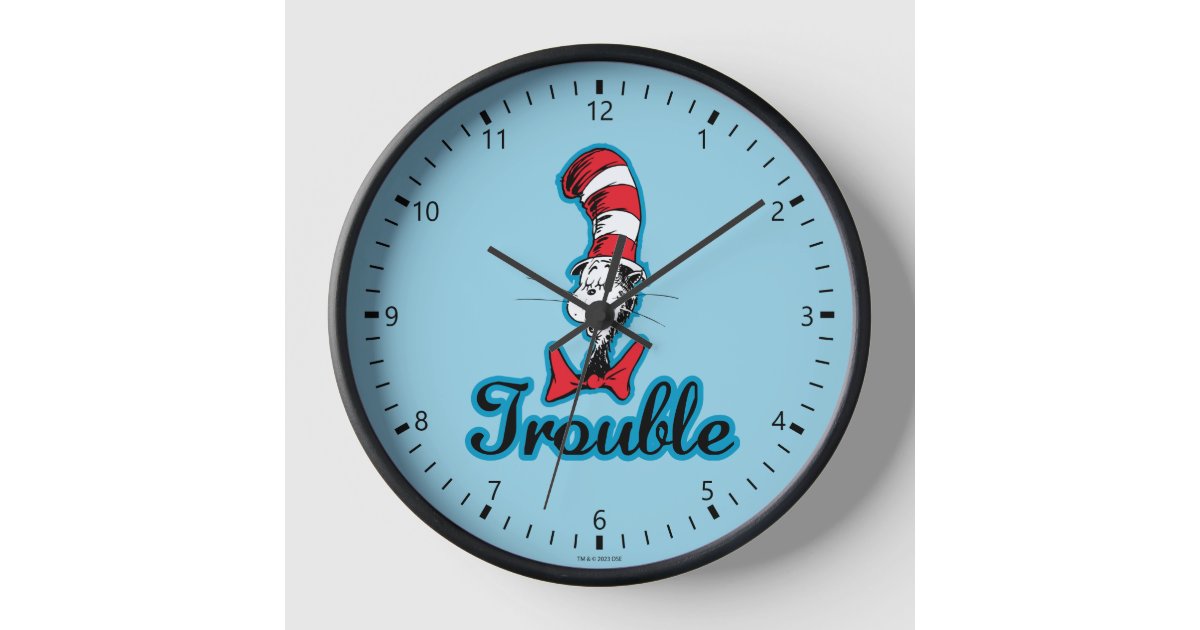 Dr. Seuss | Cat in the Hat Trouble Clock | Zazzle