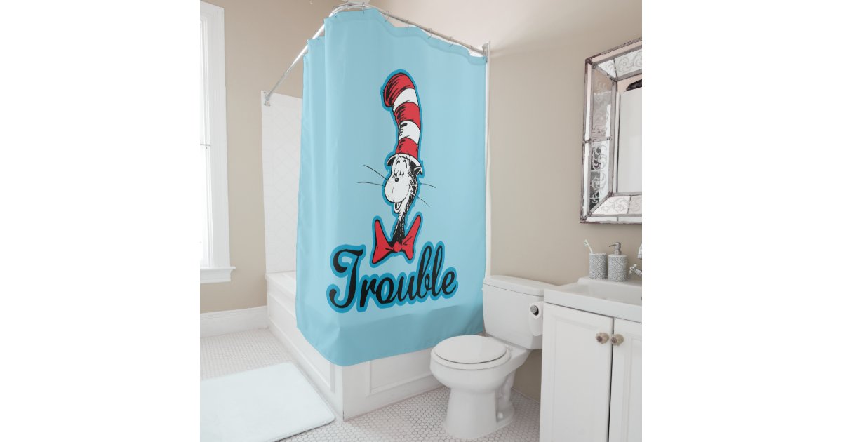 Dr. Seuss | Cat in the Hat Trouble Shower Curtain | Zazzle