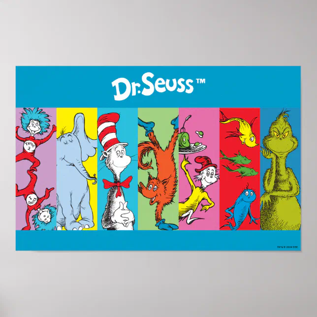 Dr. Seuss | Character Slice Poster | Zazzle
