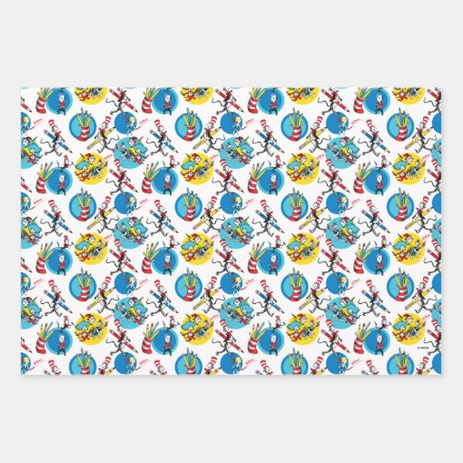 Dr. Seuss | Characters With Pencils Pattern Wrapping Paper Sheets | Zazzle