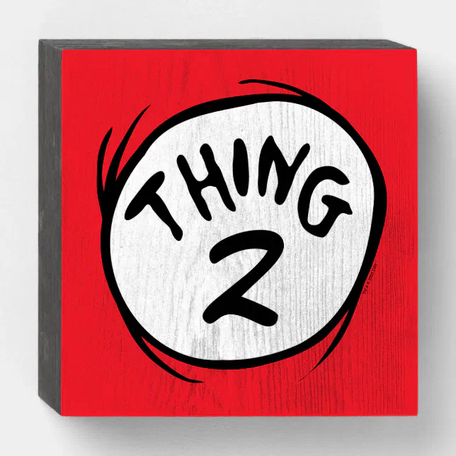 Dr. Seuss | Custom Thing One Thing Two Wooden Box Sign | Zazzle