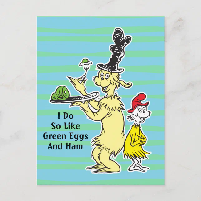 Dr. Seuss | Green Eggs and Ham | Friend & Sam-I-Am Postcard | Zazzle