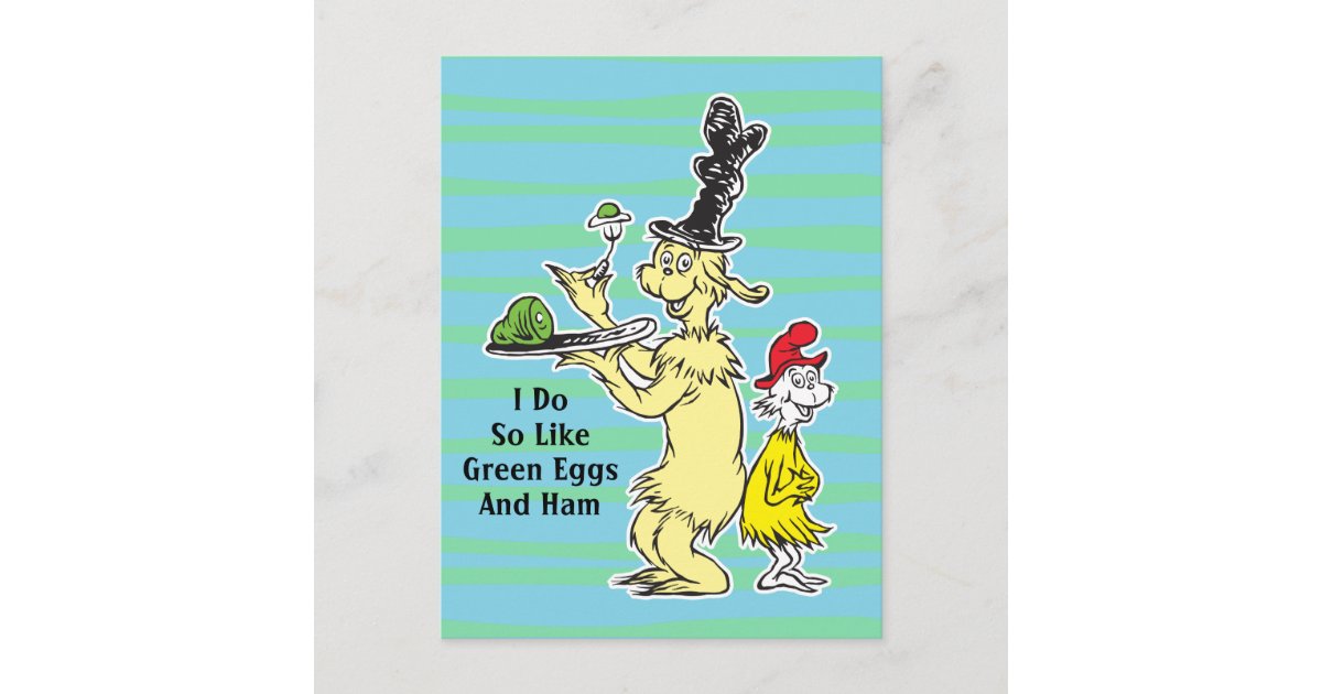 Dr. Seuss | Green Eggs and Ham | Friend & Sam-I-Am Postcard | Zazzle.com