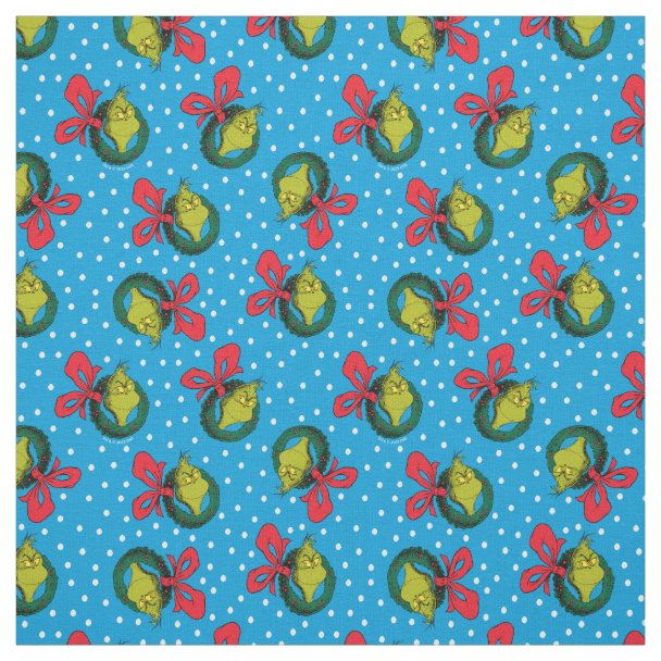 Grinch | Christmas Dot Pattern Fabric | Zazzle