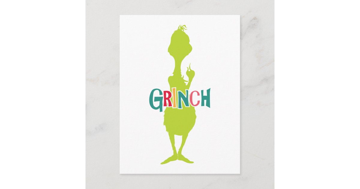 Dr. Seuss | Grinch - Green Silhouette Postcard | Zazzle