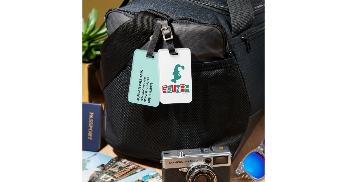 Dr. Seuss | Grinch - Red & Green Luggage Tag | Zazzle