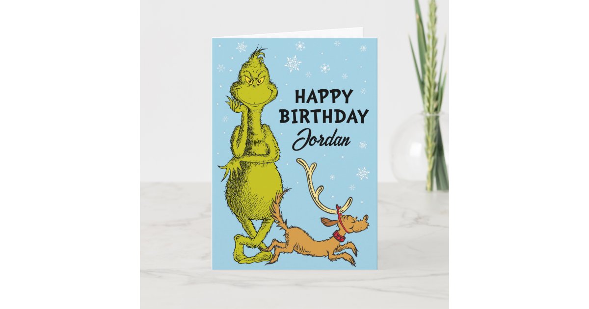 Dr. Seuss | Grinch Winter Birthday Card | Zazzle