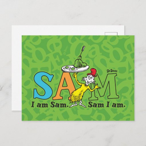 Dr. Seuss | I Am Sam. Sam I Am. Postcard | Zazzle